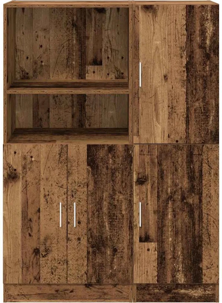 Sada 2 kusů kuchyňských skříněk old wood kompozitní dřevo 3324149