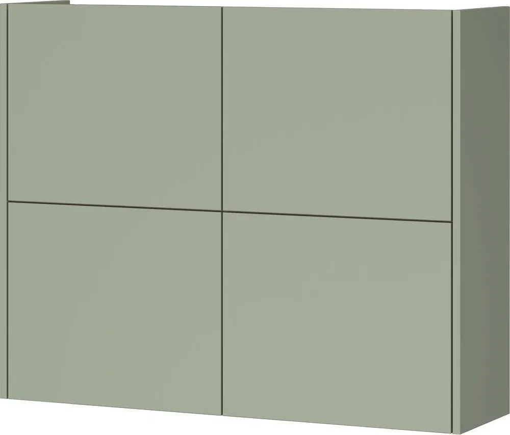 Šedozelená matná závěsná skříňka 97x79x27 cm Binetto – Germania