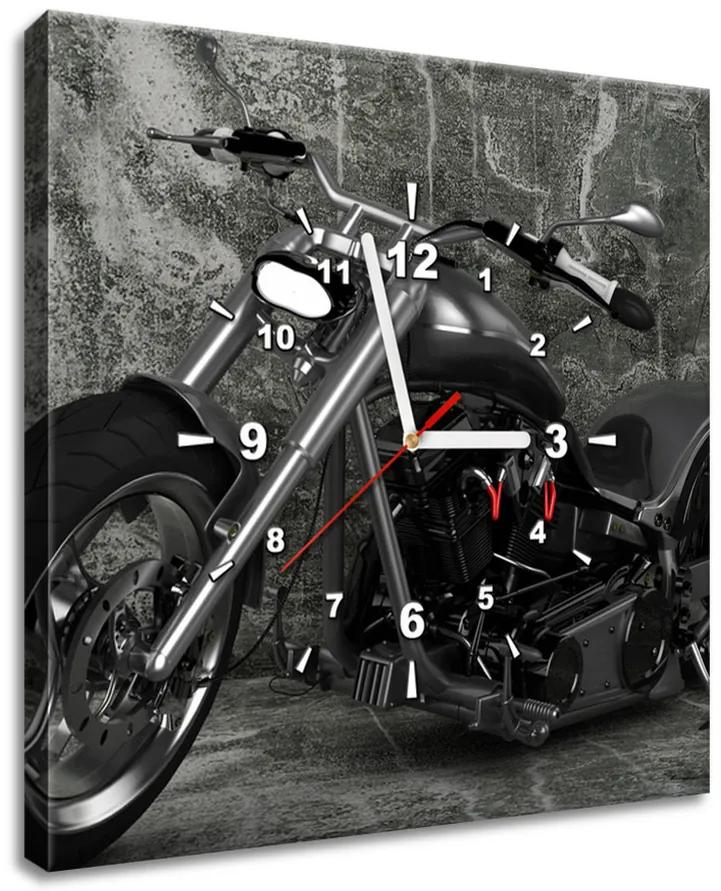 Gario Obraz s hodinami Tmavá motorka Rozměry: 30 x 30 cm