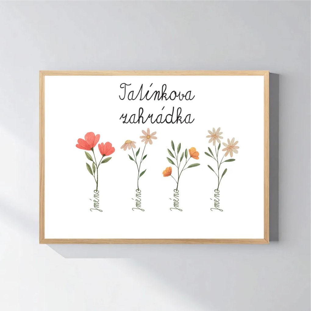 Personalizovaný magický fotoobraz v rámu - 40x50 - květinová zahrádka