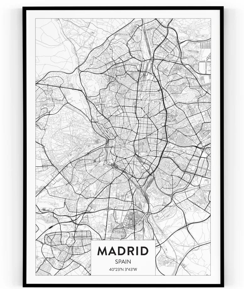 Plakát / Obraz Mapa Madrid Samolepící plátno A4 - 21 x 29,7 cm