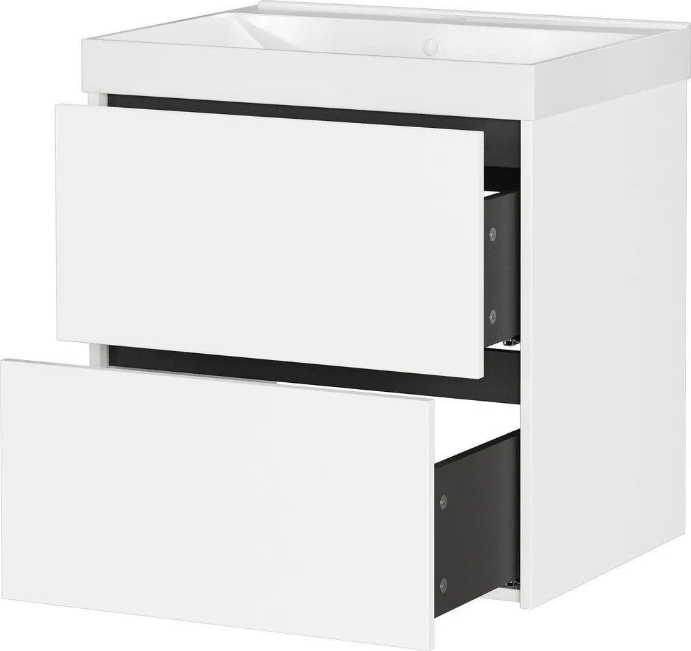 Bílá matná závěsná skříňka pod umyvadlo 61x65 cm Bodera – Germania