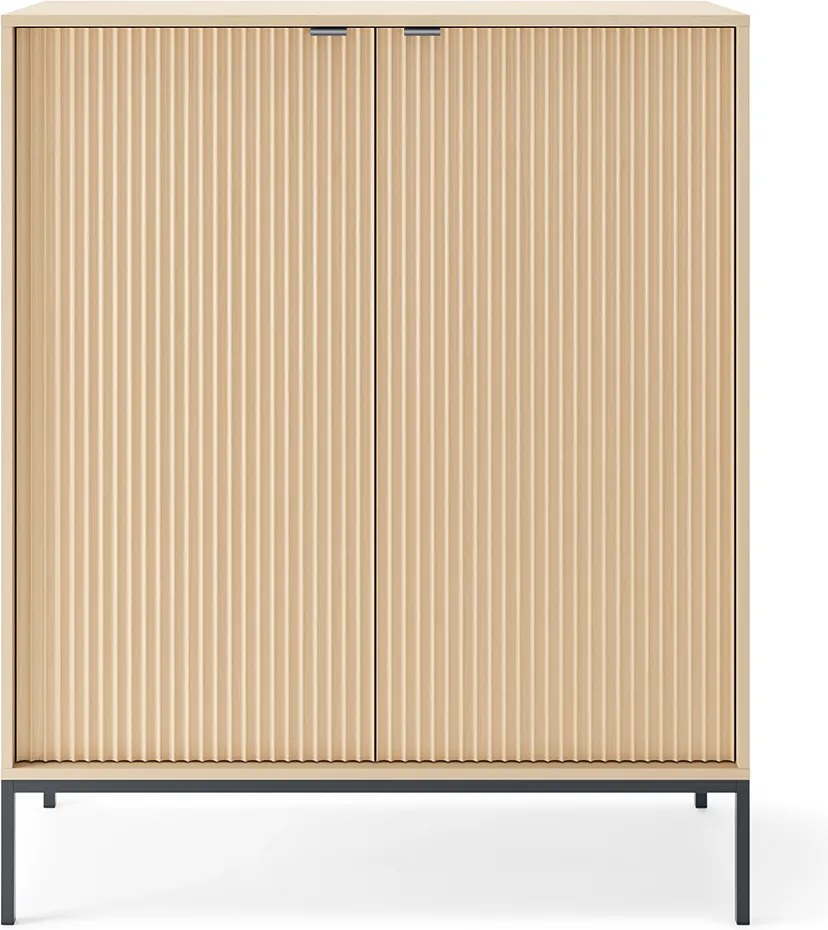 Komoda NOVA cz K104 | s policemi | 104 cm | dub vicenza/černá