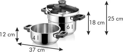 TESCOMA Tlakový hrnec ULTIMA DUO 4,0 a 6,0 l
