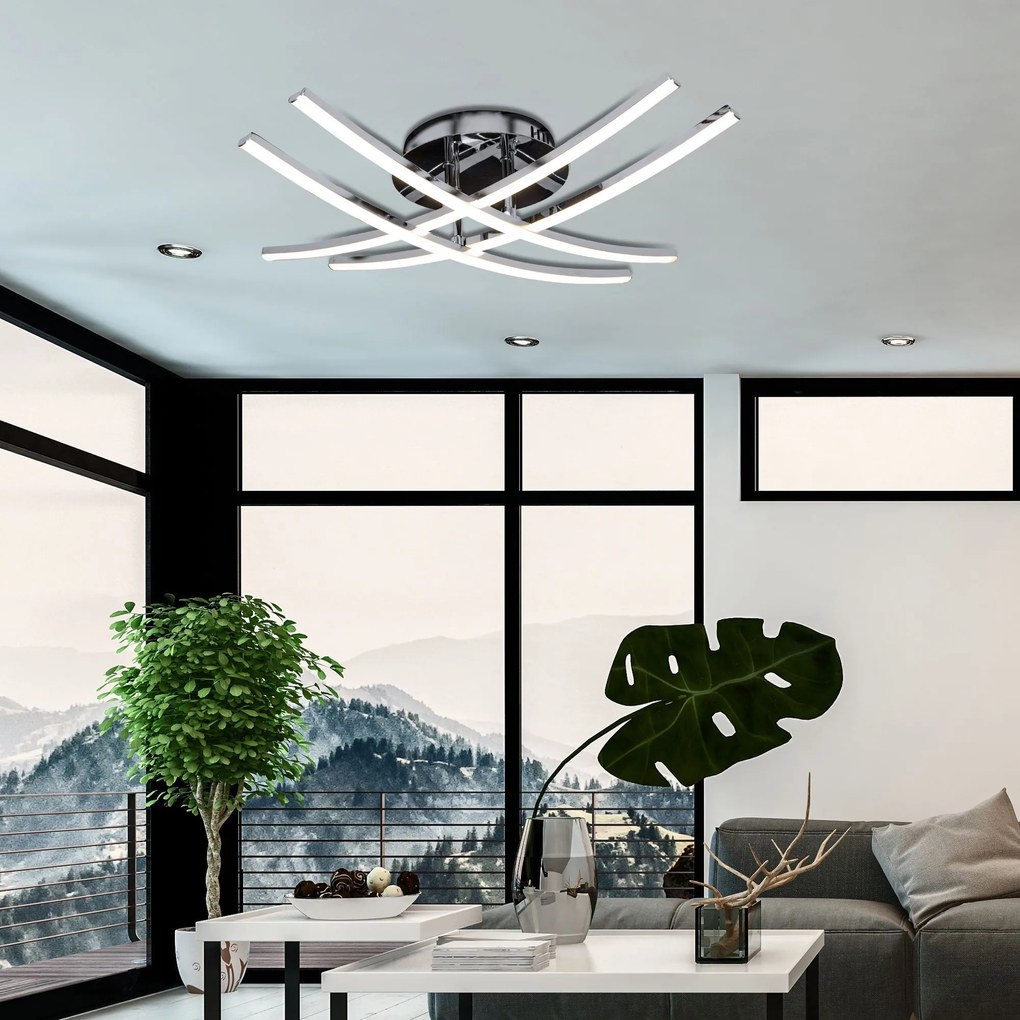Toolight - Moderní LED stropní svítidlo APP398-C, chromová, OSW-06914