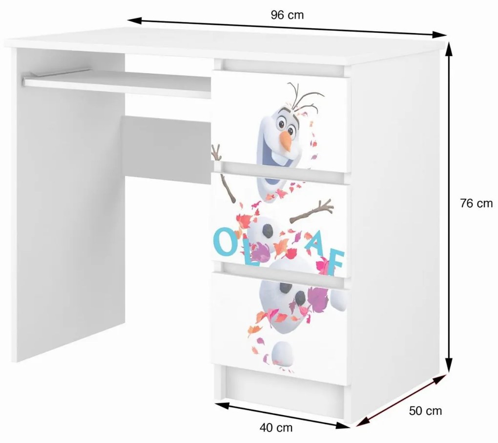 Dětský psací stůl N40 - BEZ MOTIVU - bílý/růžový