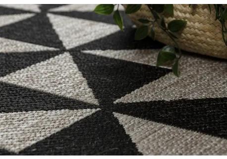 koberec SIZAL FLOORLUX 20489 stříbrný / Černá TROJÚHELNÍK velikost 240x330 cm | krásné koberce cz