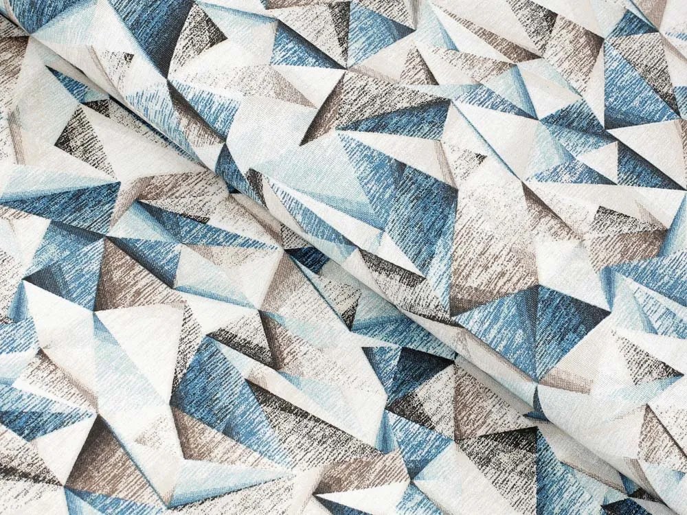 Biante Dekorační čtvercový ubrus Porto PRT-007 Modro-hnědé krystaly 120x120 cm