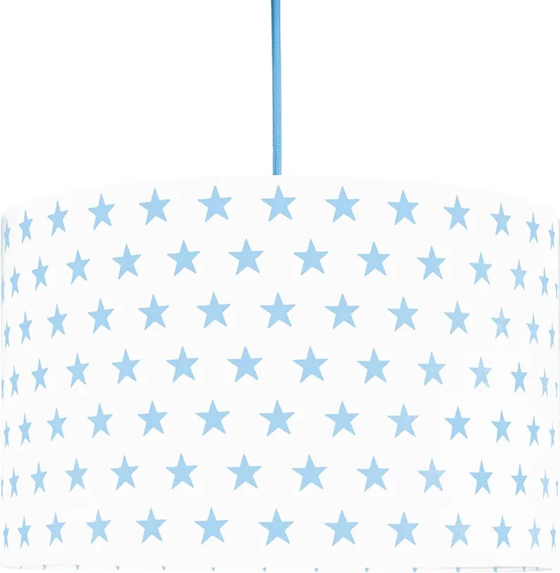 Textilní závěsná lampa Hvězdy - modrá