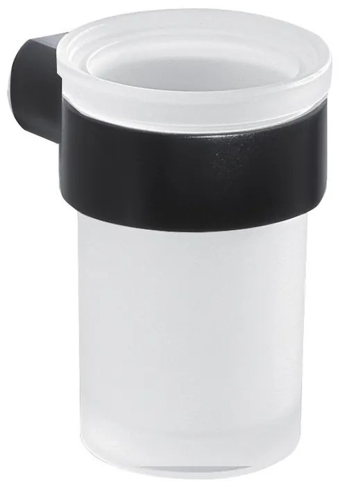 Gedy Sapho Pirenei PI1014 držák kartáčků černá matná/sklo satin