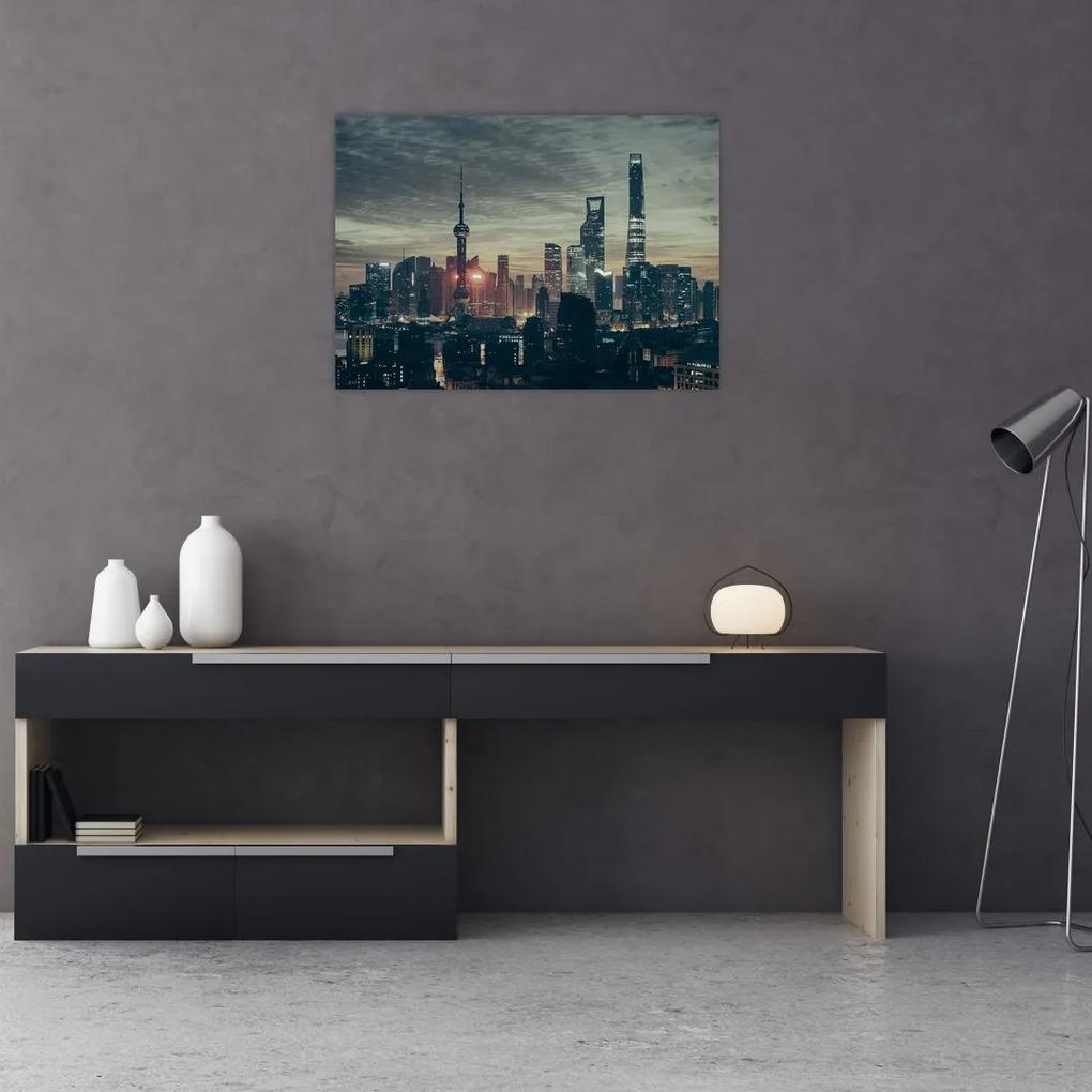 Obraz města za soumraku (70x50 cm)