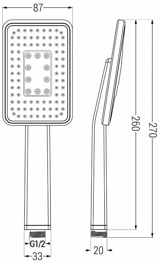 Mexen příslušenství - 1-bodový ruční sprchový set R-54, černá/chrom, 785545053-71