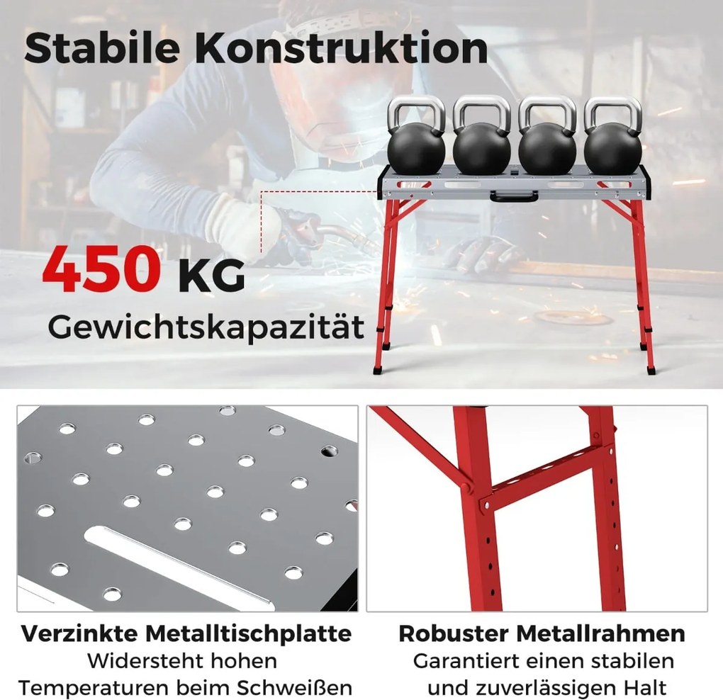 Costway Svařovací stůl s nosností 450 kg a nastavitelnou výškou. Přenosný