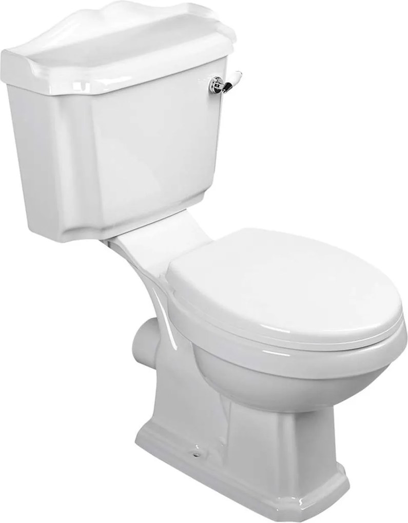 Aqualine Antik - WC kombi, zadní odpad, bílá AK107-01