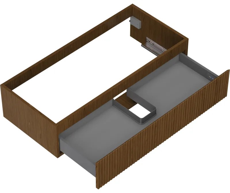 Mexen Rivel, koupelnová skříňka 100 cm, 1 zásuvka, drážkovaná, ořech, 91A20-10023-1-BF86