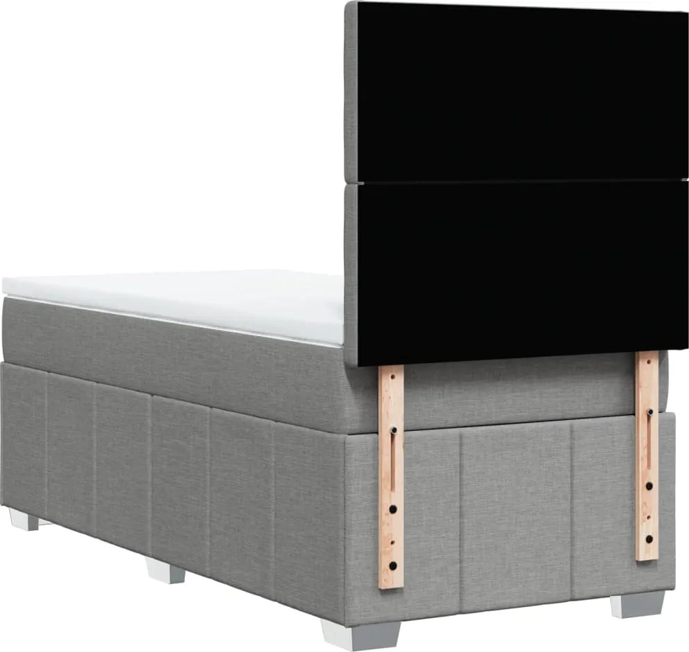 Box spring postel s matrací světle šedá 80 x 200 cm textil 3291509