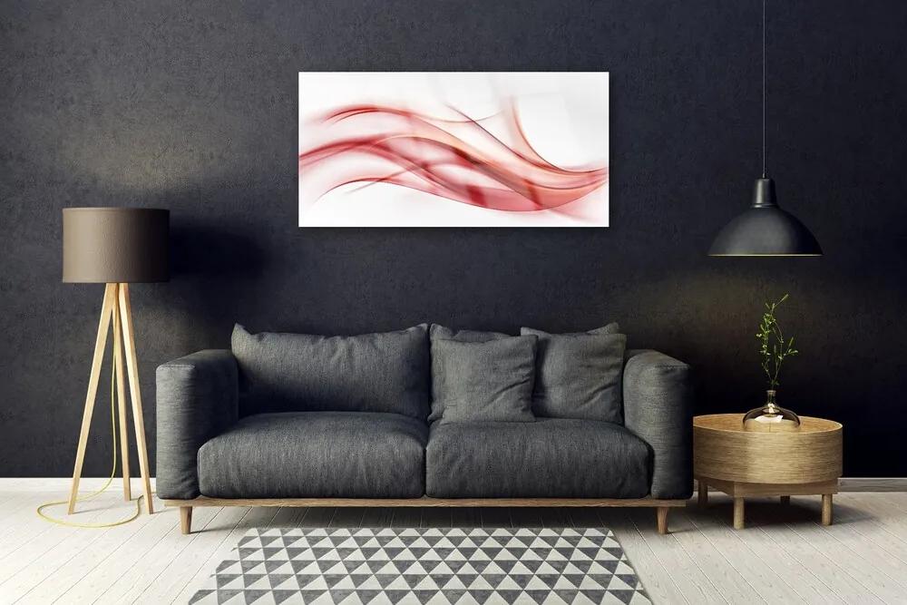 Obraz na skle Červená Abstrakce Umění 125x50 cm