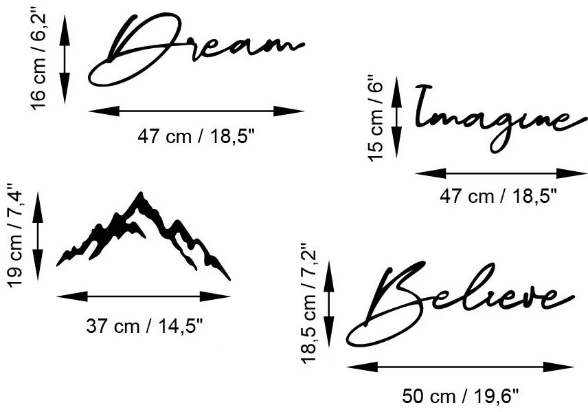 Nástěnná kovová dekorace Amazing Believe černá