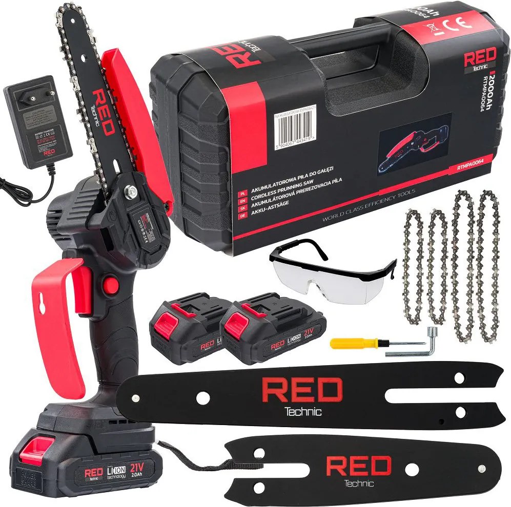 Akumulátorová řetězová pila RTMPA0064, 20V | RED TECHNIC