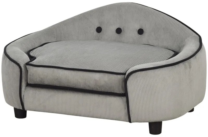 PawHut Pohovka pro psy, šedá (zvíře do 15 kg a 45 cm) D04-141
