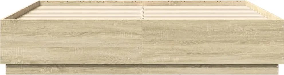 Rám postele s LED osvětlením dub sonoma 200 x 200 cm kompozit 3209585