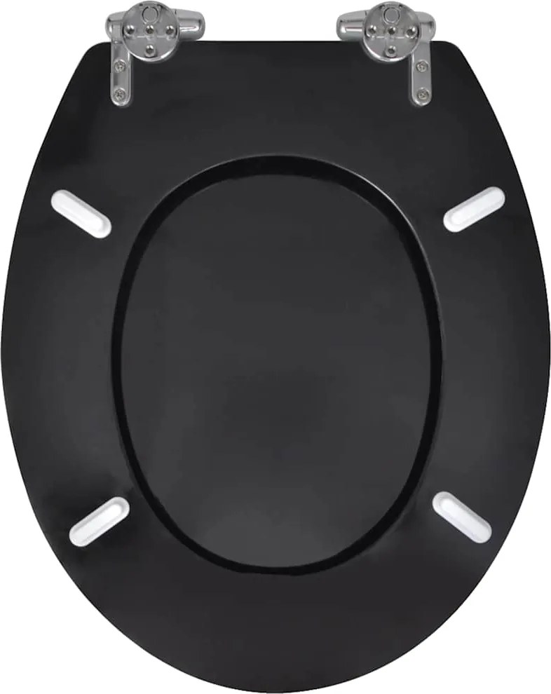 WC sedátko s funkcí pomalého sklápění MDF prostý design černé 140799