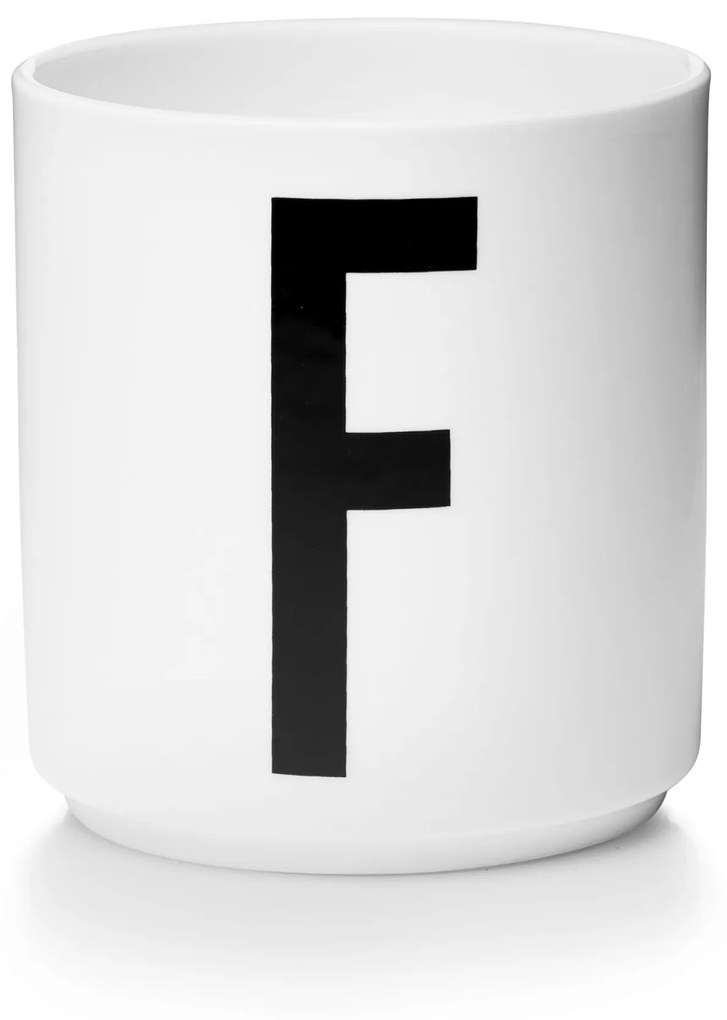 DESIGN LETTERS Porcelánový hrneček/dózička Letters 300 ml V, černá barva, bílá barva, porcelán