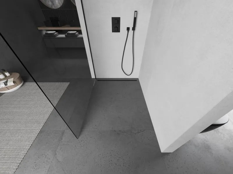 Mexen Kioto sprchová stěna Walk-in 80 x 200 cm, transparentní 8 mm, černá - 800-080-101-70-00