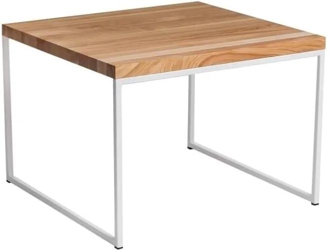 Konferenční stolek Grafico 60x60, 15mm, bílý kov/třešeň