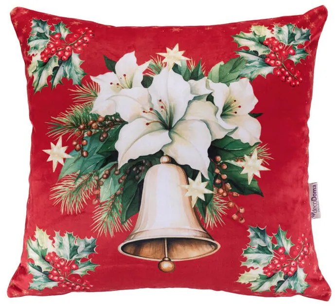Sada 3 ks povlaků na polštářky RED POINSETTIA 45 x 45 cm