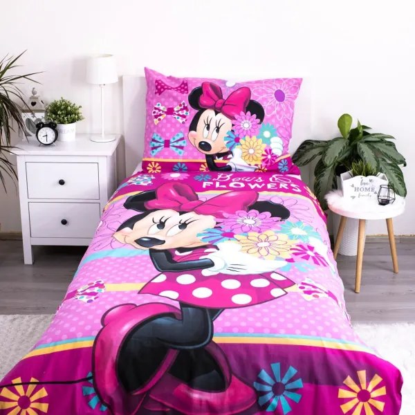 Jerry Fabrics Povlečení Minnie Bows and Flowers 140x200, 70x90 cm