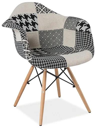 Židle DENIS B buk/patchwork