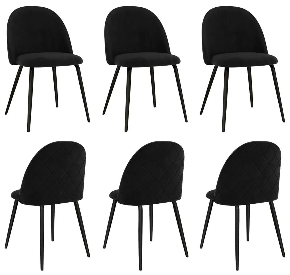 3059521 vidaXL Jídelní židle 6 ks černé textil