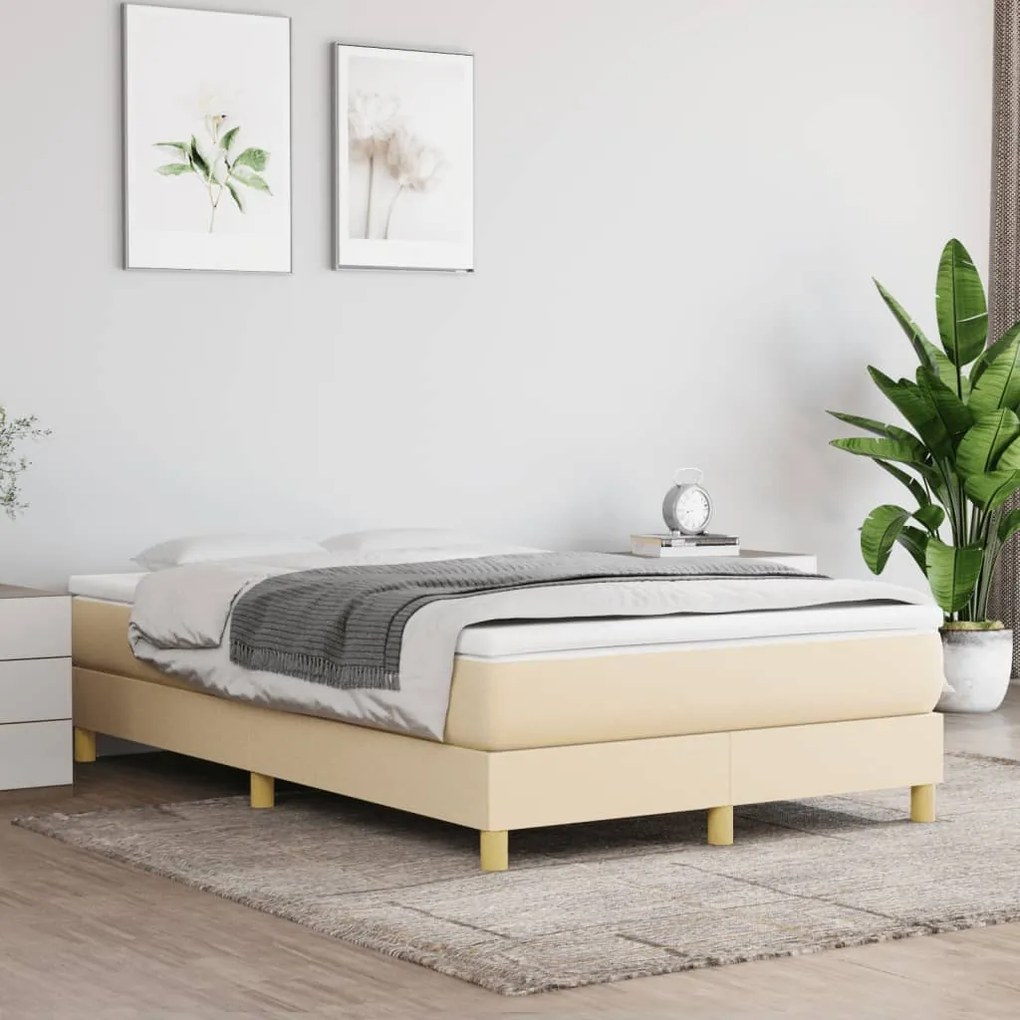 Box spring postel s matrací krémová 120x190 cm textil 3269669