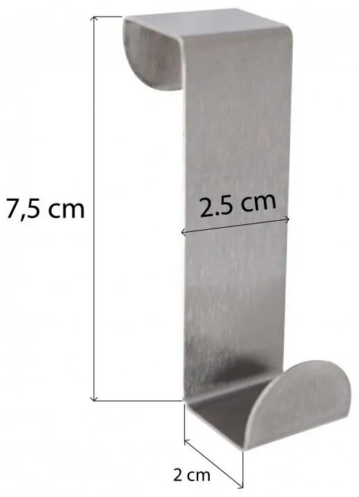 Erga Dor, háček na dveře z nerezavějící oceli (2ks), ocelová, ERG-YKA-PG.DOR 2 A