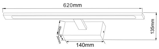 Zuma Line W89443-20W-BK - LED Osvětlení zrcadla ALTER LED/20W/230V IP44 černá