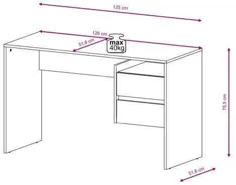 Psací stůl se zásuvkami MARLO dub artisan/antracit