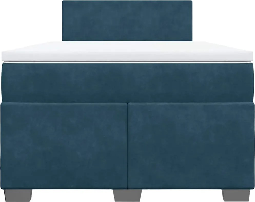Box spring postel s matrací modrá 120 x 200 cm samet 3288580