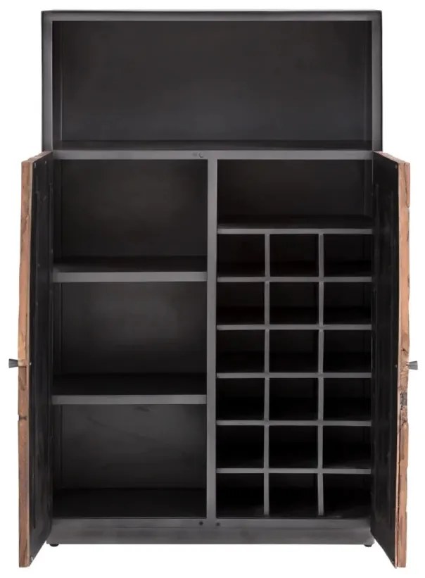 furniture-nabytek.cz - Masivní komoda Highboard Derwood z recyklovaného dřeva a kovu, lakovaná, šedá – 90×45×145 cm