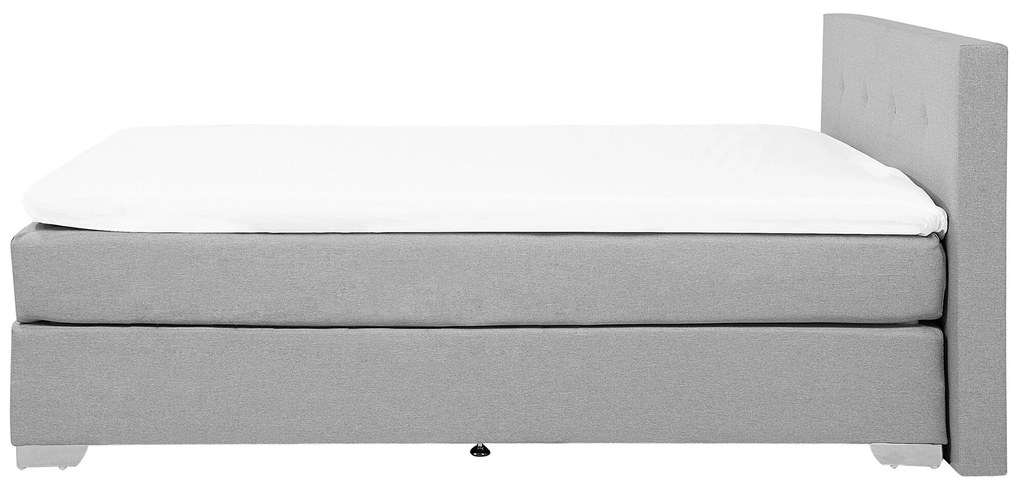 Kontinentální postel, CONSUL, světle šedá, 160x200 cm Beliani