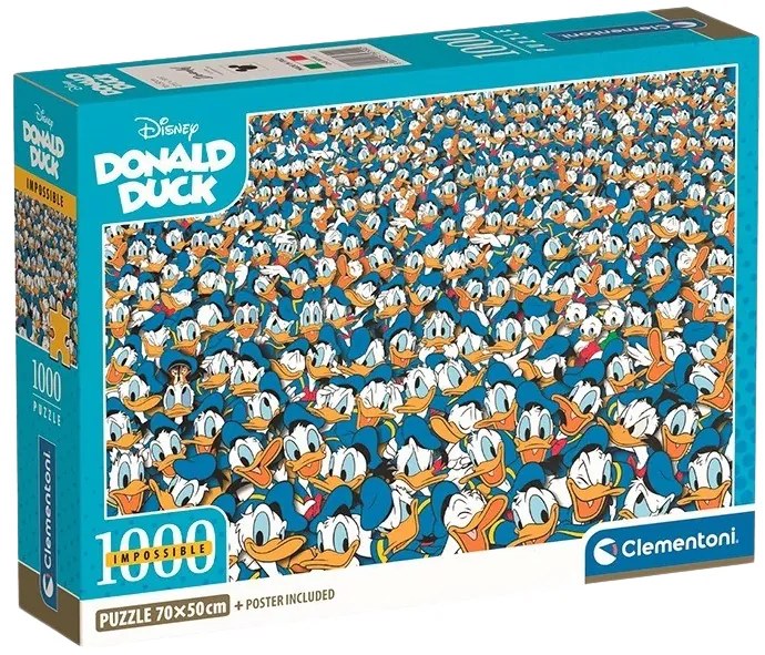 Clementoni - Puzzle 1000 Impossible: Kačer Donald