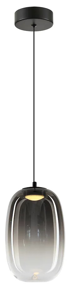 Závěsné svítidlo Vaso, 1x grafitové skleněné stínítko, (fi 13cm), b
