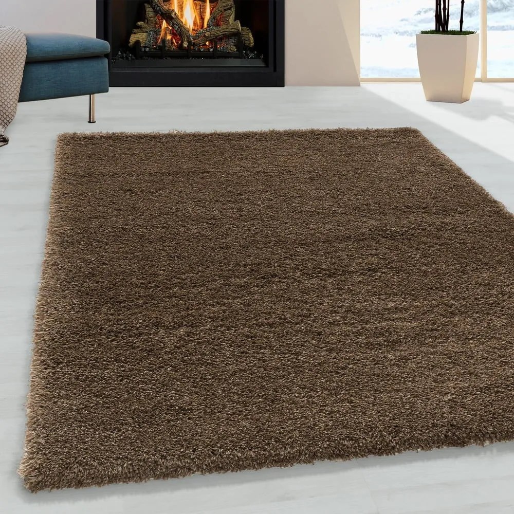 Tmavě hnědý koberec 160x230 cm Fluffy – Ayyildiz Carpets