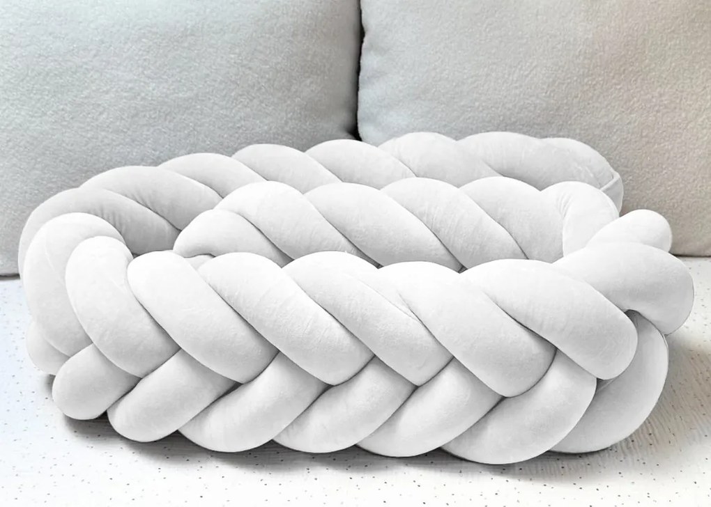 Sametový mantinel pletený do copu z 5 pramenů Zvolte barvu: Světle růžová, Zvolte délku: 420 cm