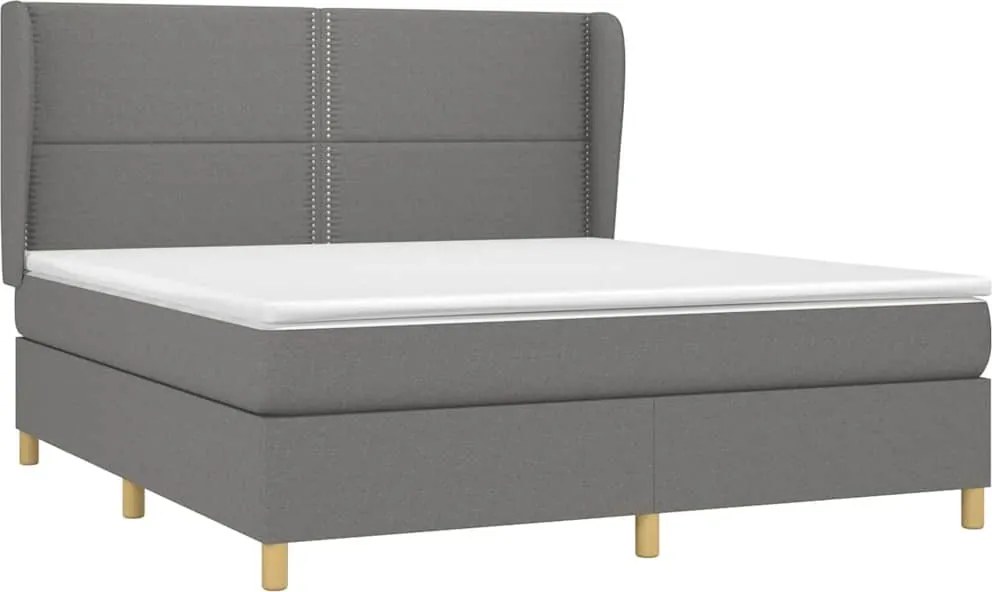 Box spring postel s matrací tmavě šedá 180x200 cm textil 3128462