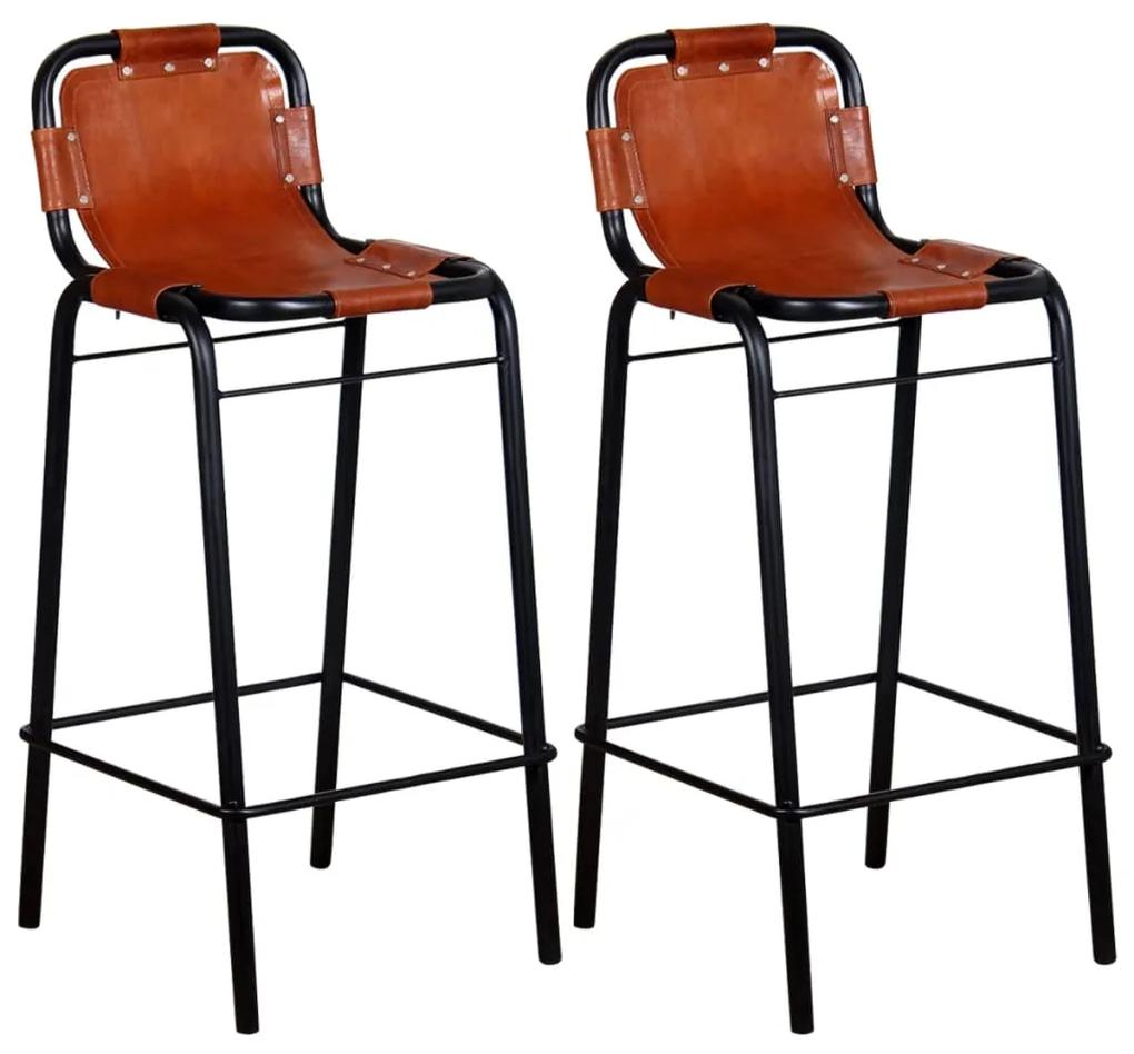 Barové stoličky 2 ks pravá kůže - Default Title