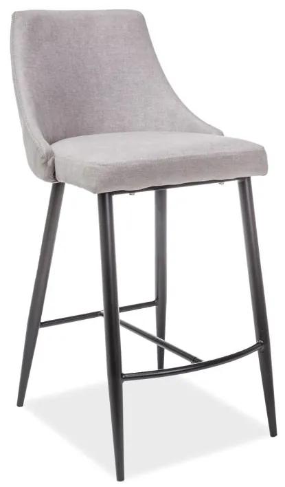 MAXIVA Barová židle - NOBEL H-1, čalouněná, šedá