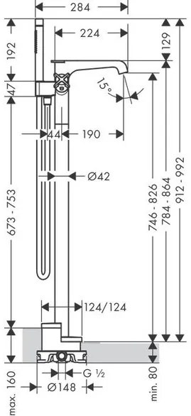 Axor Citterio E Vanový termostat 36416000