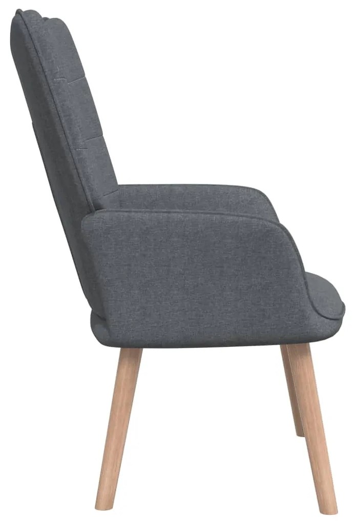 Relaxační křeslo Hutton se stoličkou - textil | tmavě šedé