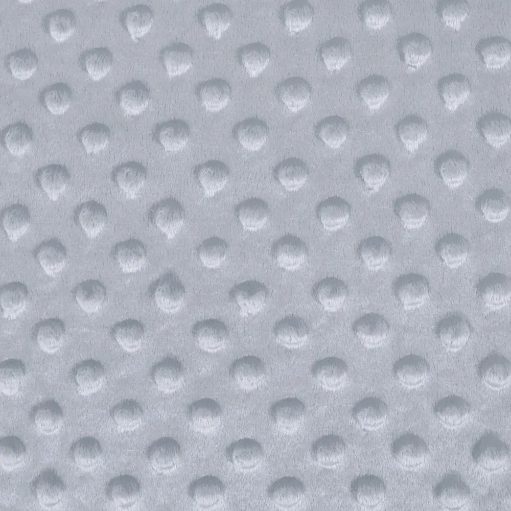 Dětská látka Minky 3D puntíky MKP-050 Stříbrnošedá - šířka 150 cm